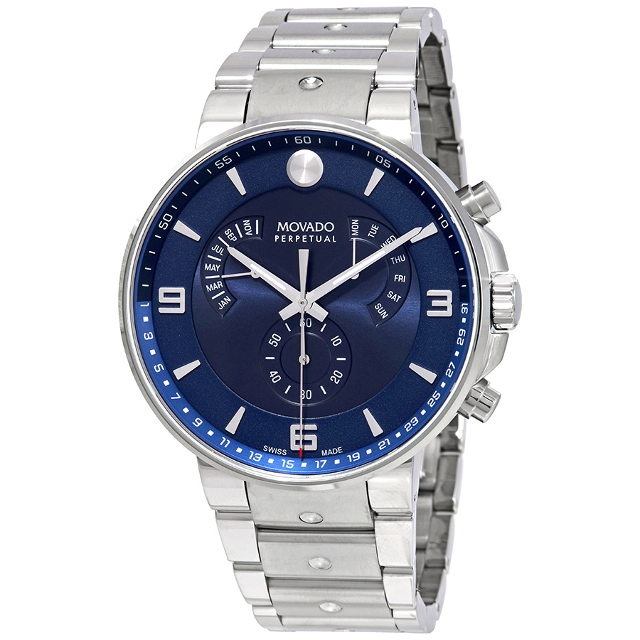 Movado SE Pilot Perpetual Blue Dial Men's Watch 0607129 885997219549 ...