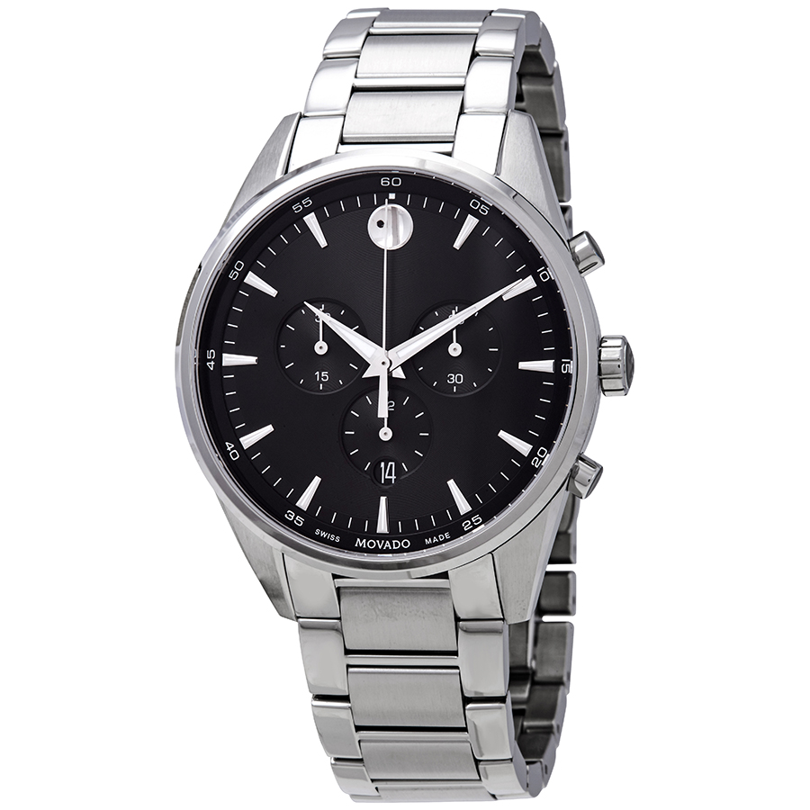 Movado Stratus Chronograph Quartz Black Dial Men's Watch 0607247 ...