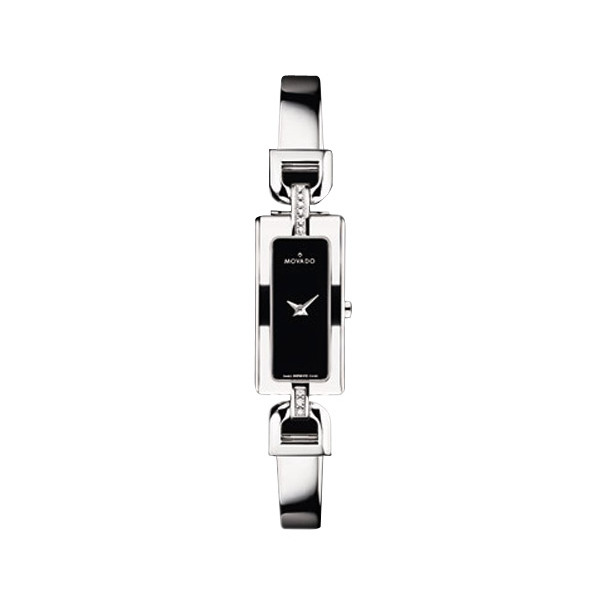 Movado Vivo Baguette Black Dial Ladies Watch 0605741 0775924610207 ...