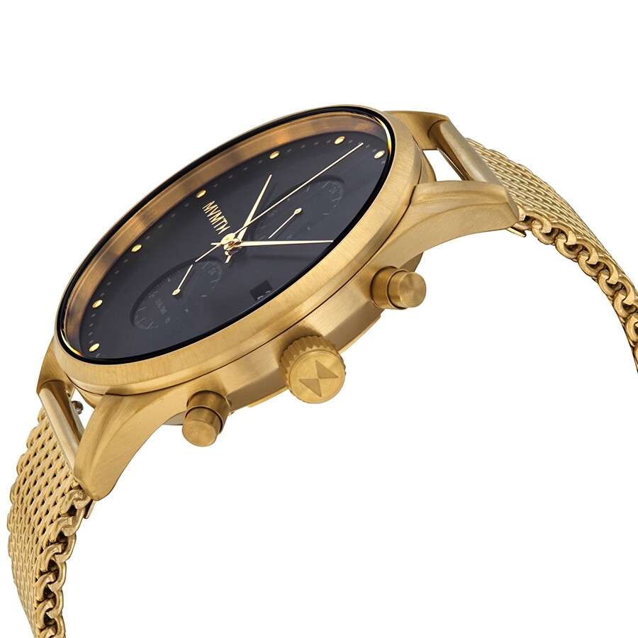 MVMT Voyager Quartz Black Dial Yellow Gold-tone Men's Watch MV01-G2 ...
