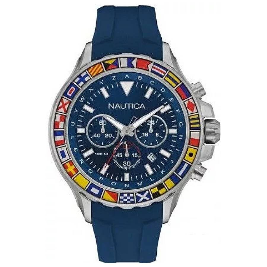 Nautica Nst 1000 Flags Chronograph Quartz Blue Dial Men's Watch ...