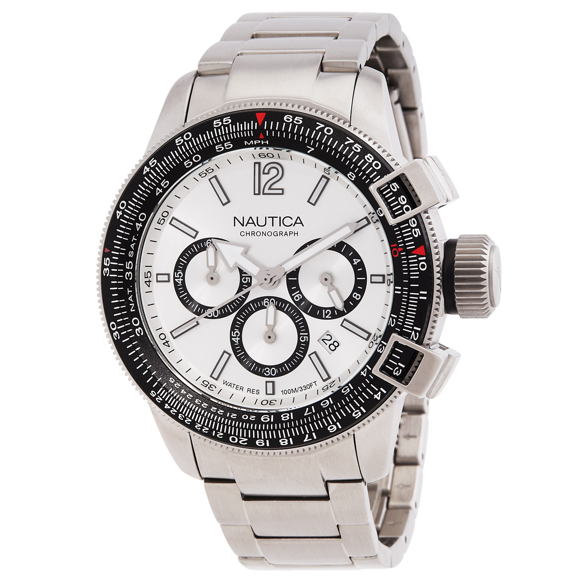 Nautica Pacific Beach Chronograph Quartz White Dial Men's Watch ...