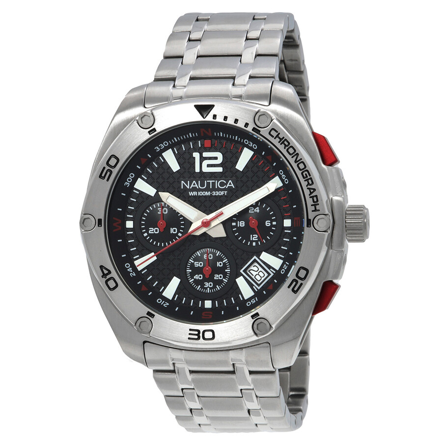 Nautica Tin Can Bay Chronograph Quartz Black Dial Men's Watch NAPTCF206 ...