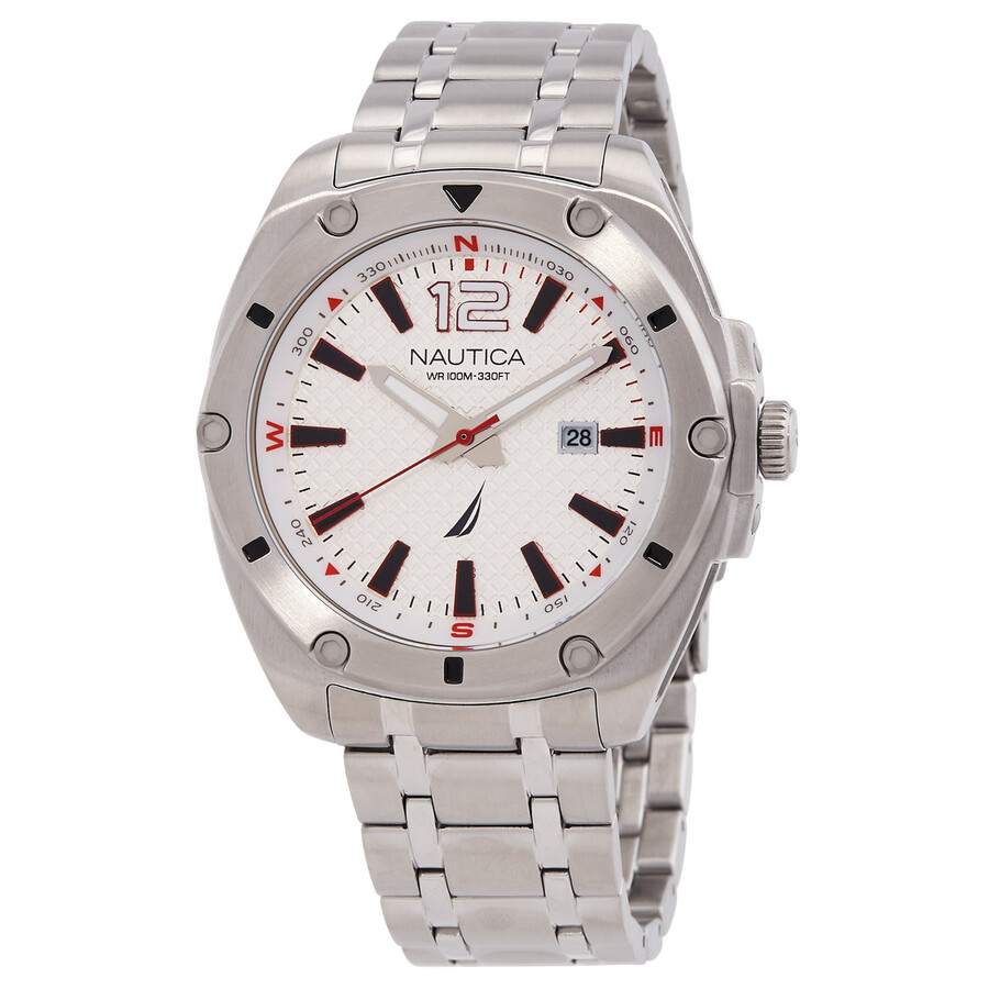 Nautica Tin Can Bay White Dial Men's Watch NAPTCS221 656086106299 ...