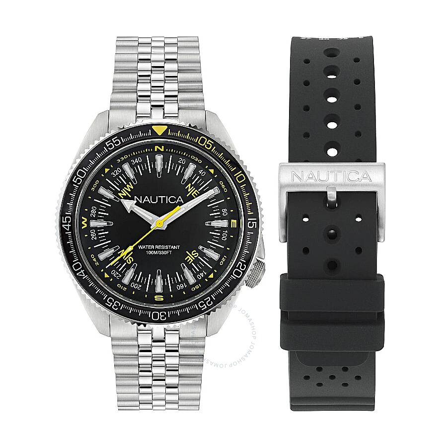 Nautica Vintage Quartz Black Dial Men's Watch Box Set NAPNVF303 ...