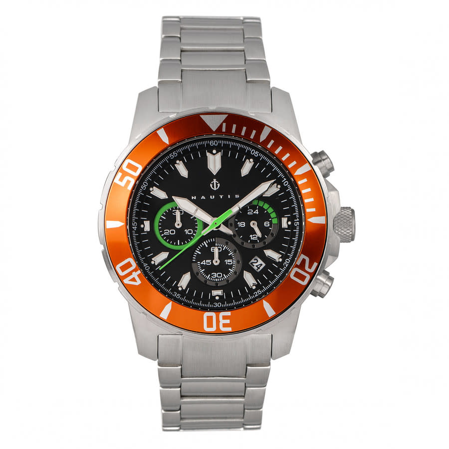 Nautis Dive Chrono 500 Chronograph Quartz Black Dial Men's Watch 17065 ...