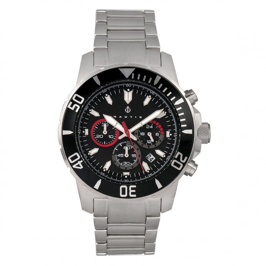 Nautis Dive Chrono 500 Chronograph Quartz Black Dial Men's Watch 17065 ...