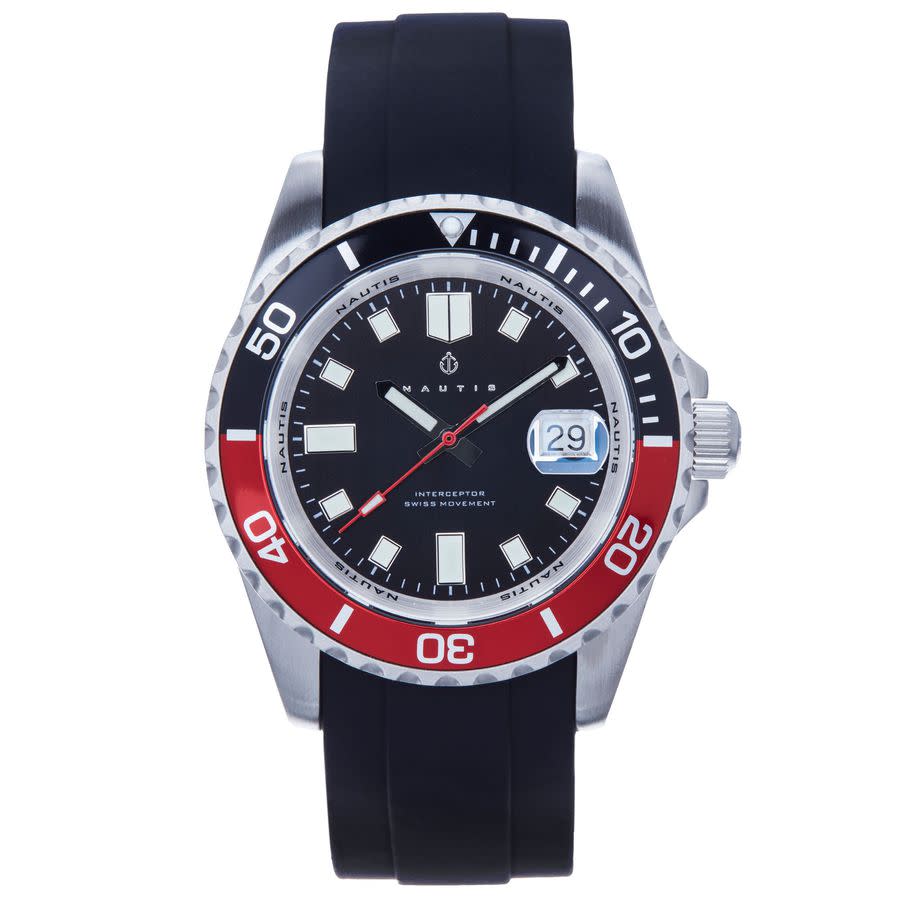 Nautis Interceptor Quartz Black Dial Men's Watch 19161G-E 840148807099 ...