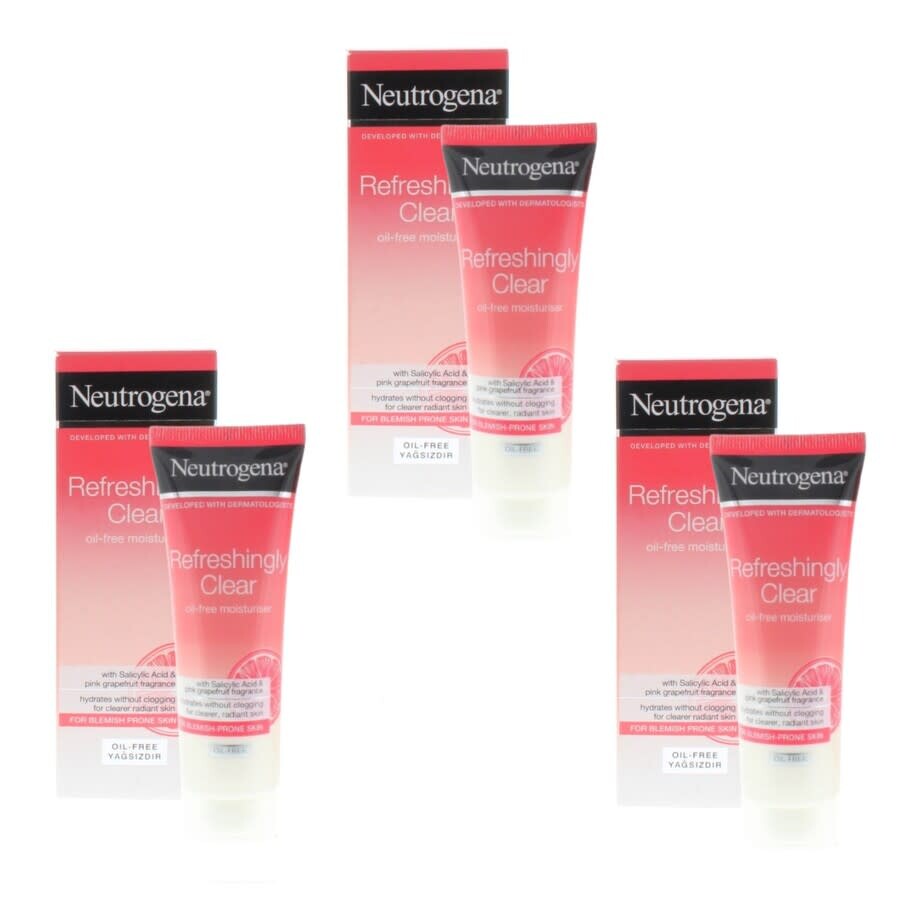 Neutrogena Refreshingly Clear Oil-Free Moisturiser Gift Set Skin Care ...