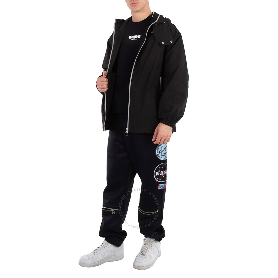 Oamc Men's Black Logo-Patch Hooded Jacket, Size Small 23E28OAU38 ...