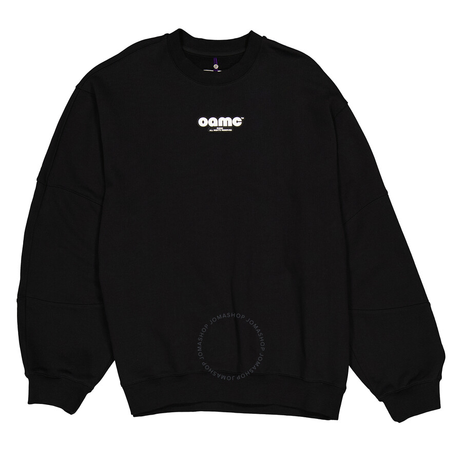 Oamc Men's Black Logo-Patch Nome Cotton Sweatshirt, Size Small ...
