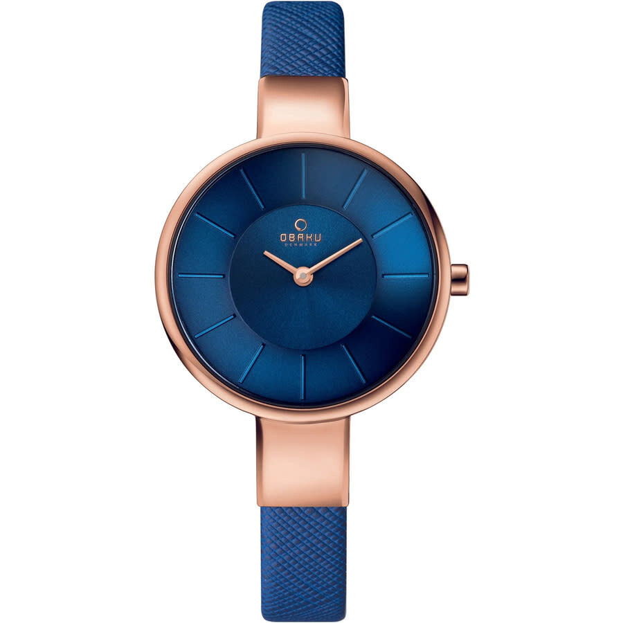 Obaku Sol Quartz Blue Dial Ladies Watch V149LXVLRA 889034803579 ...