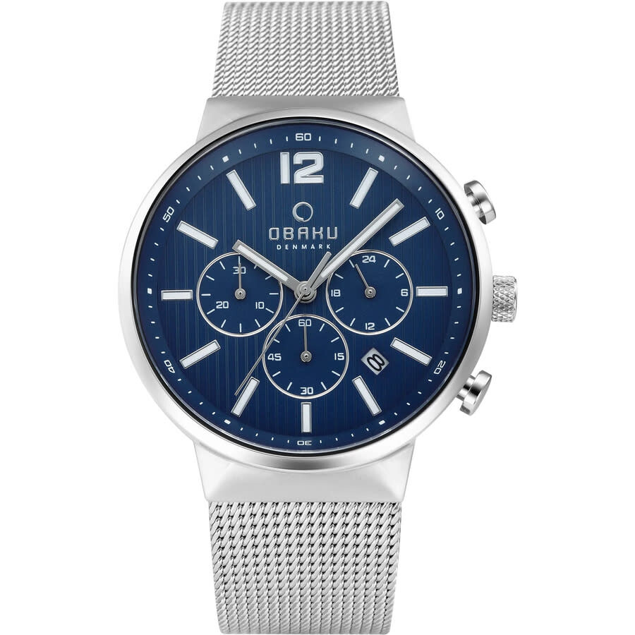 Obaku Storm Chronograph Quartz Blue Dial Men's Watch V180GCCLMC ...