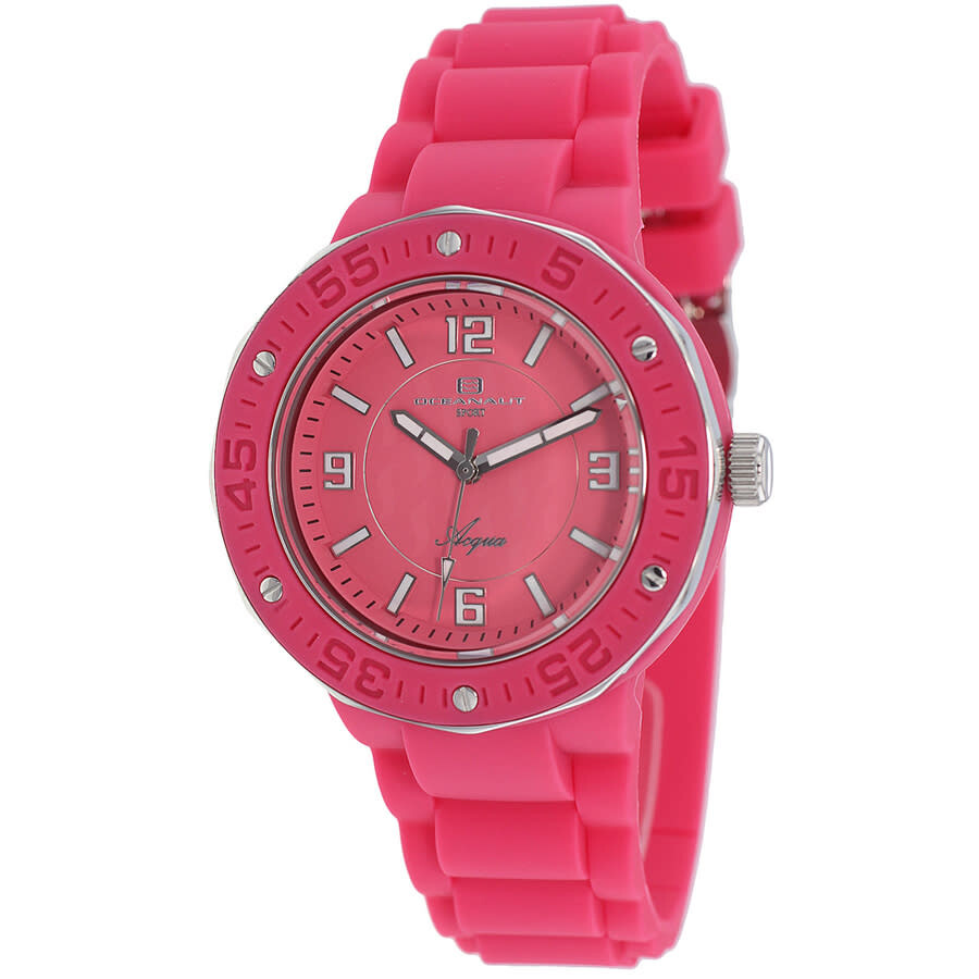 Oceanaut Acqua Pink Dial Pink Rubber Strap Ladies Watch OC0212 ...