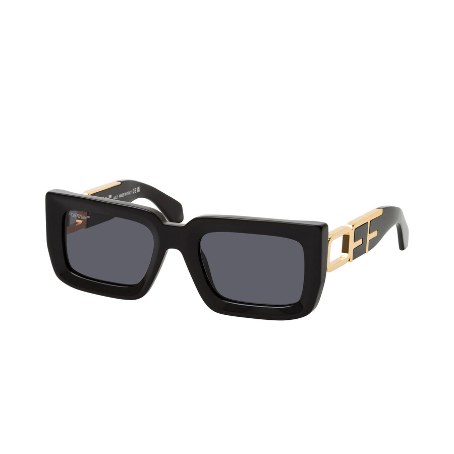 Off-White BOSTON Dark Grey Rectangular Unisex Sunglasses OERI073 1007 ...