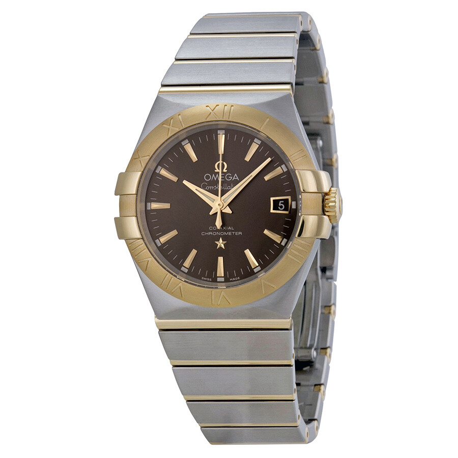 Omega Constellation Grey Dial Steel and 18kt Yellow Gold Men's Watch ...
