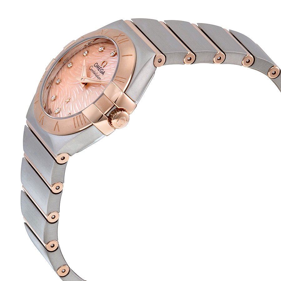 Omega Constellation Pink Mother of Pearl Diamond Dial Steel and 18K ...