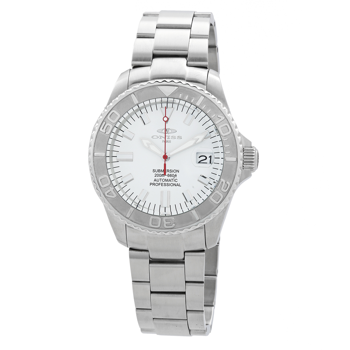 Oniss Automatic White Dial Men's Watch ON5515-33-WT - Watches, On05515 ...