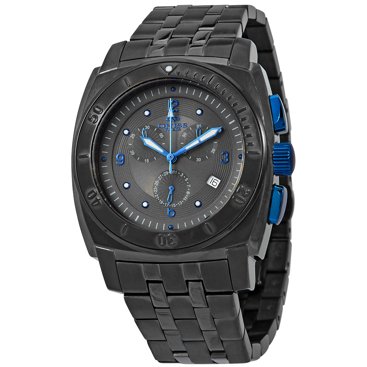 Oniss Chronograph Quartz Grey Dial Men's Watch ON614-MT 814019019768 ...
