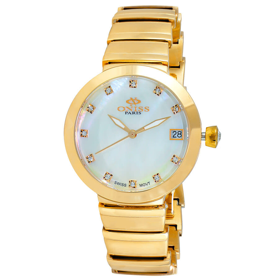 Oniss ON5559SS Quartz White Dial Ladies Watch ON5559SSGWT - Watches ...