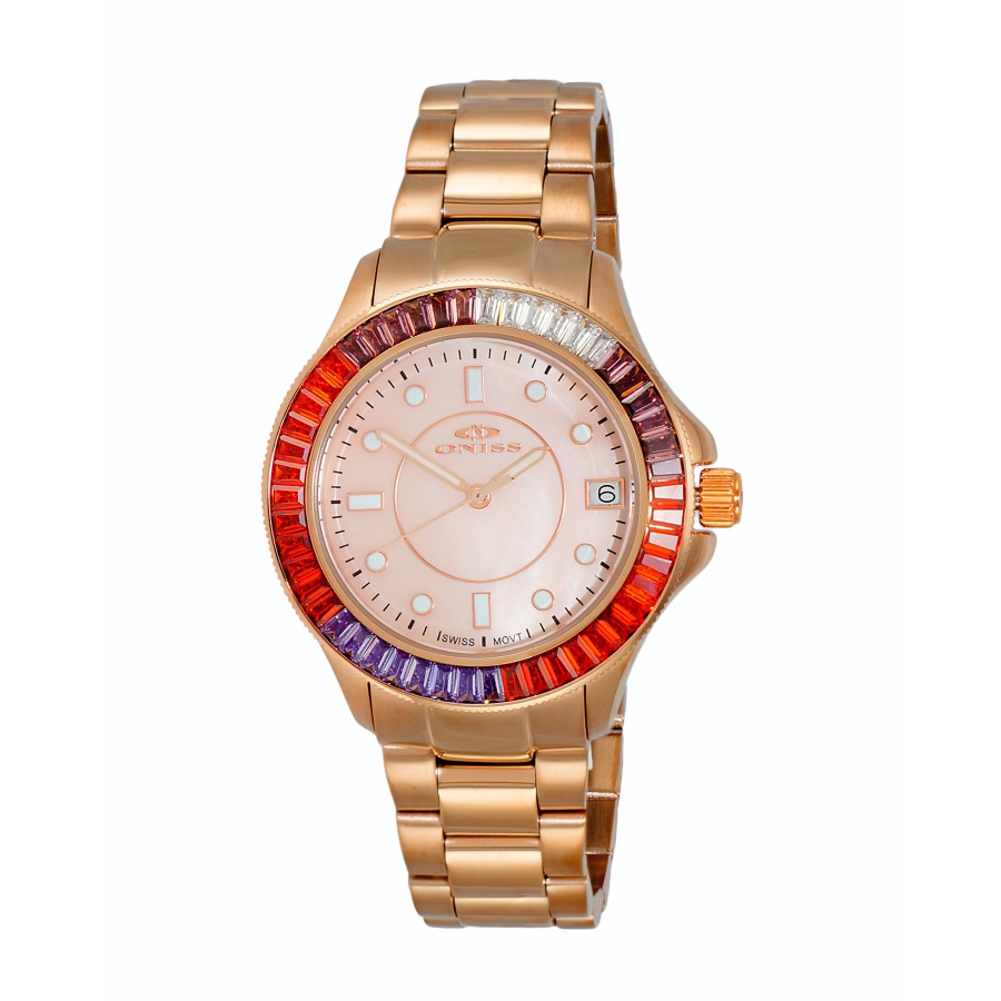Oniss ON7324 Rose Gold ToneDial Ladies Watch ONJ7324-030SAL-BNSC ...