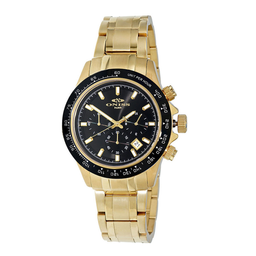 Oniss ONZ6612 Chronograph Tachymeter Black Dial Men's Watch ON6612-MGBK ...