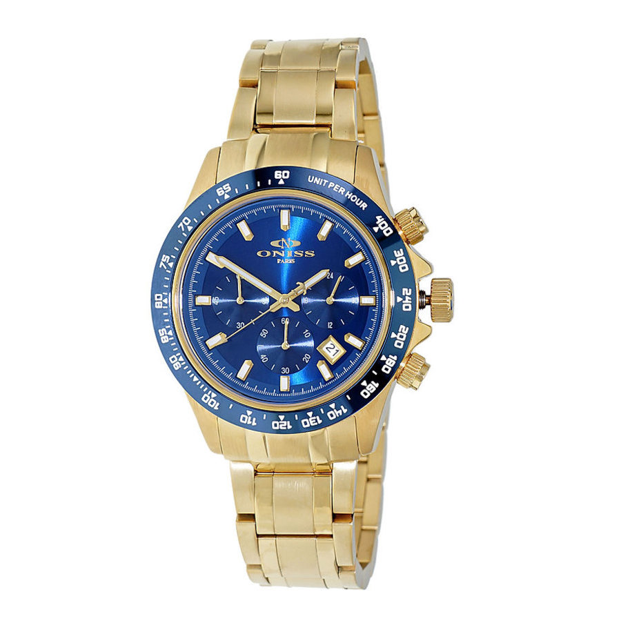 Oniss ONZ6612 Chronograph Tachymeter Blue Dial Men's Watch ON6612-MGBu ...