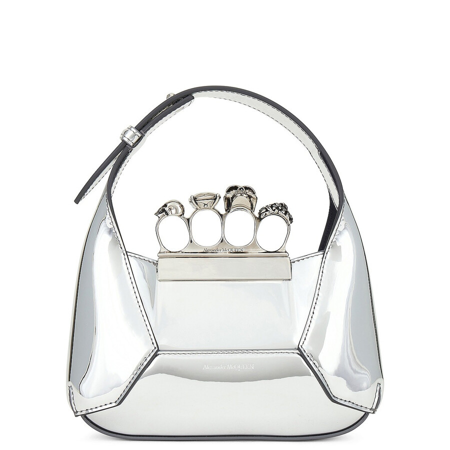 Alexander Mcqueen Open Box - Alexander Mcqueen Silver Jeweled Hobo Mini ...