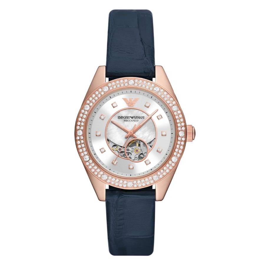 Armani Exchange Open Box - Armani Exchange Leo Automatic Crystal Silver ...
