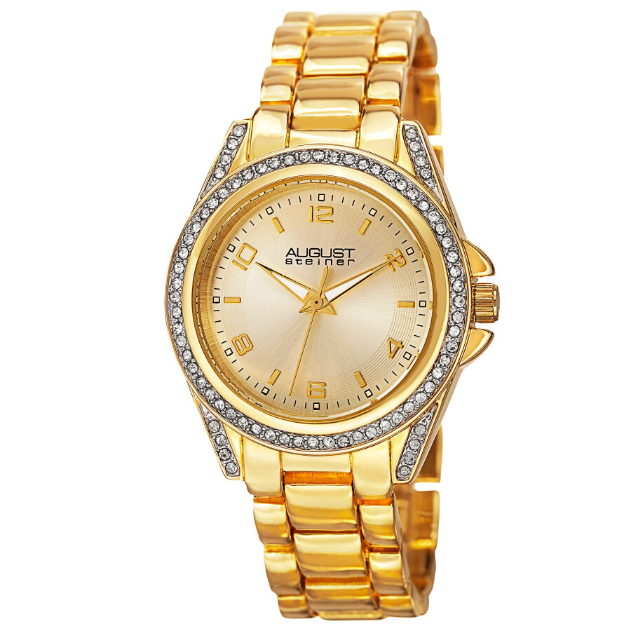 August Steiner Open Box - August Steiner Quartz Gold Dial Ladies Watch ...