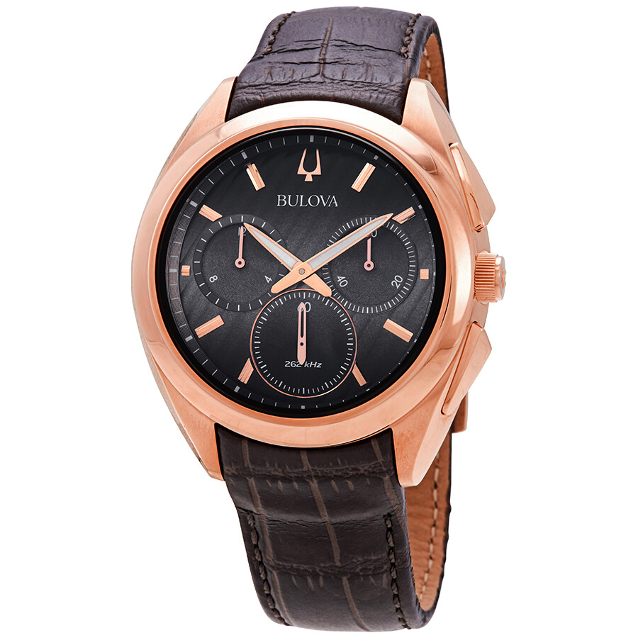 Bulova Open Box - Bulova CURV Collection Chronograph Quartz Brown Dial ...