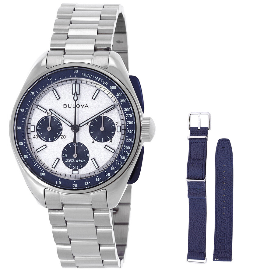 Bulova Open Box - Bulova Lunar Pilot Archive Chronograph Quartz Silver Dial Men's Watch 98K112 ...