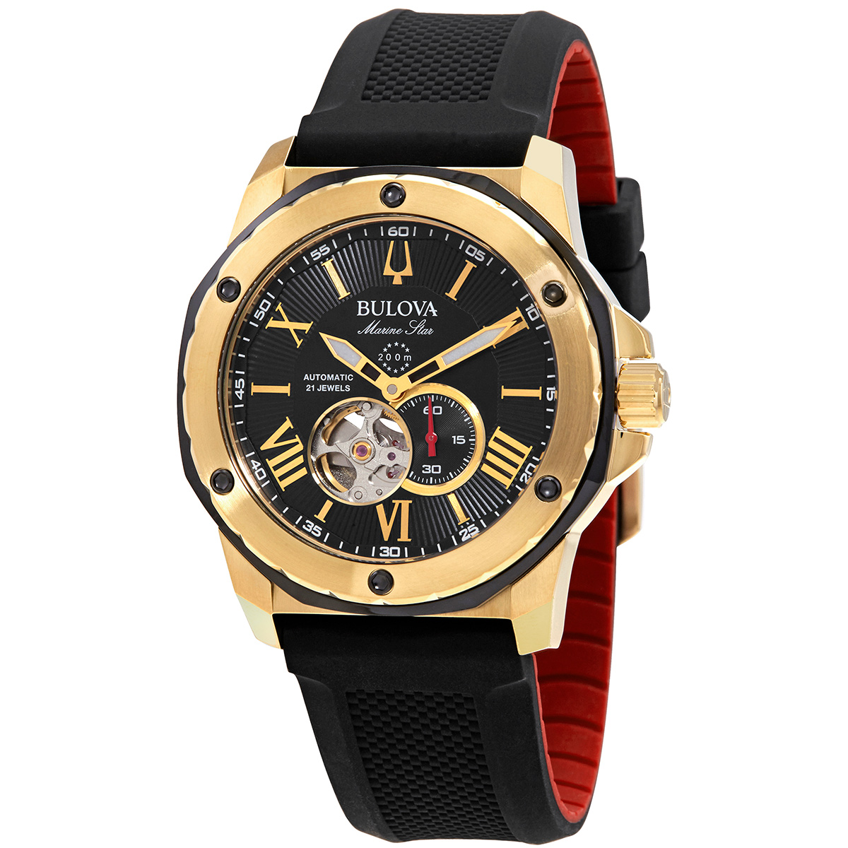 Bulova Open Box - Bulova Marine Star Automatic Black Dial Men's Watch ...