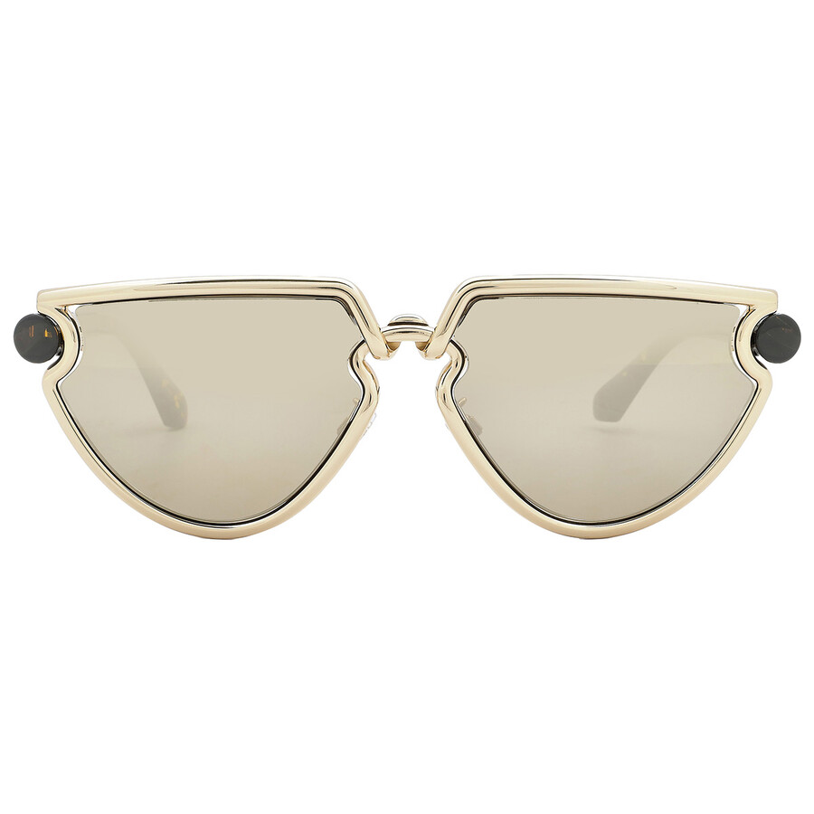 Burberry Open Box - Burberry Gold Mirror Irregular Ladies Sunglasses ...