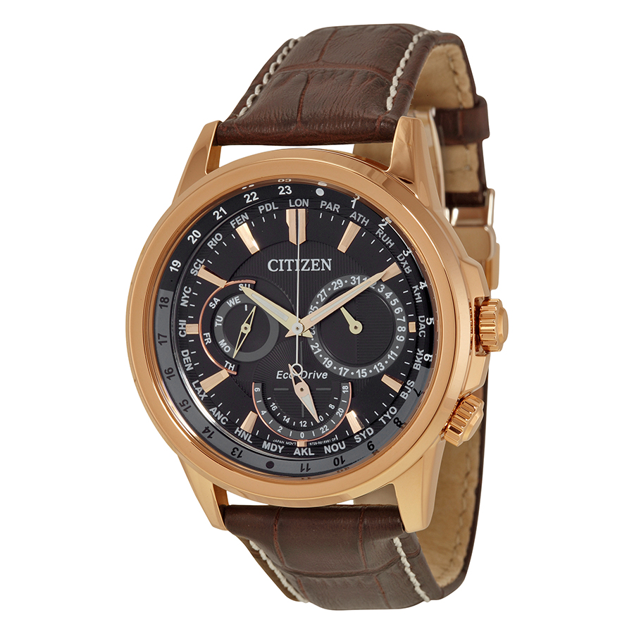 Citizen Open Box - Citizen Calendrier Eco-Drive Black Dial Men's Watch ...