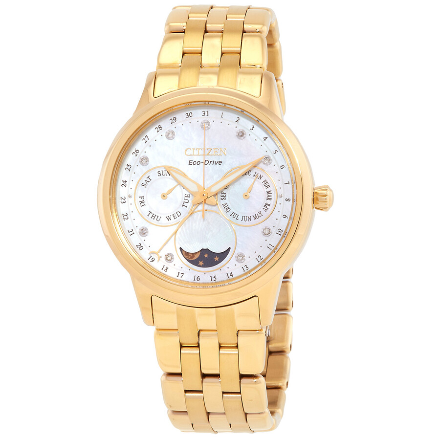 Citizen Open Box - Citizen Calendrier Moon Phase Diamond White Mother ...