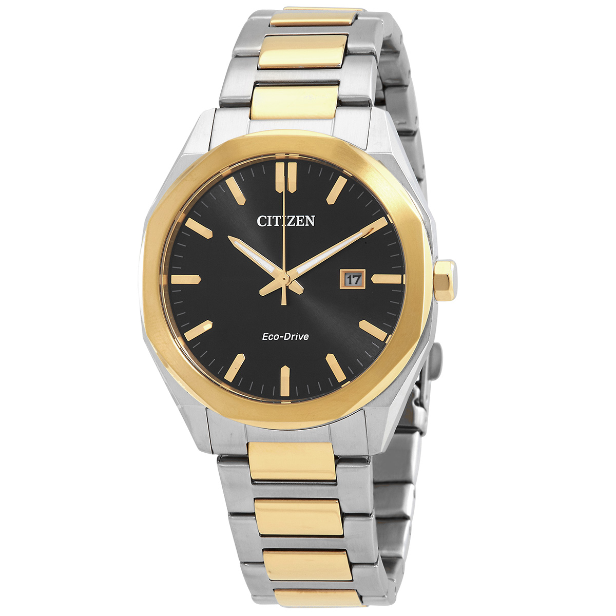 Citizen Open Box - Citizen Eco-Drive Black Dial Two-Tone Men's Watch ...