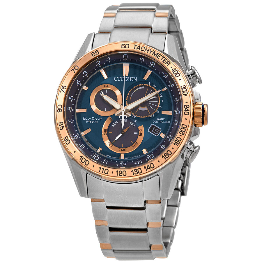 Citizen Open Box - Citizen PCAT Chronograph Eco-Drive Blue Dial Men's ...