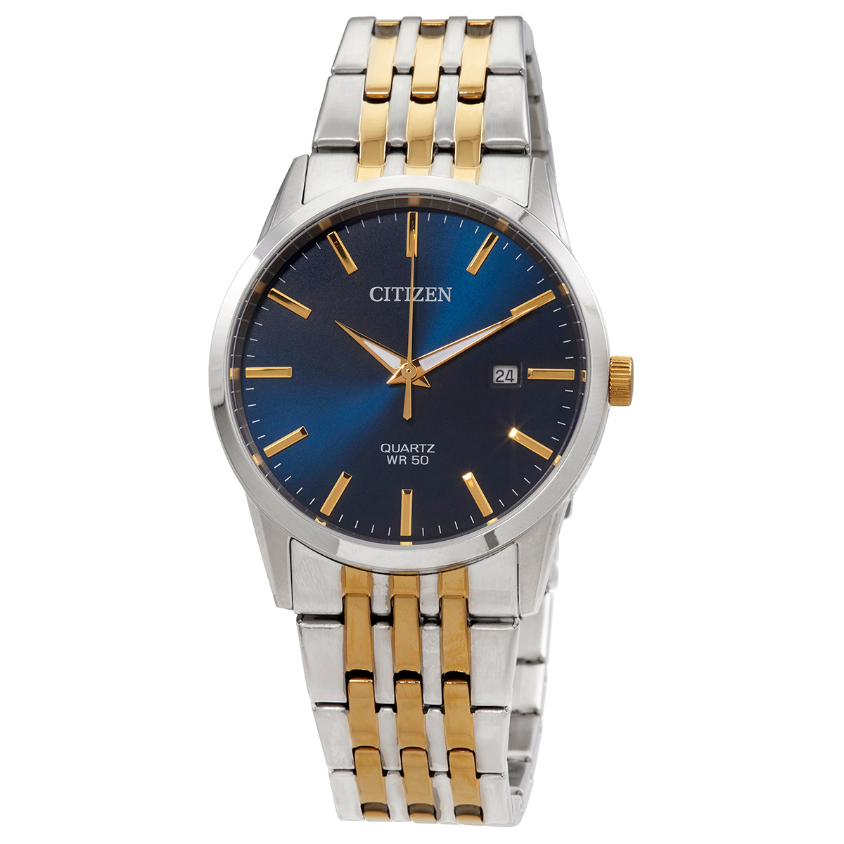 Citizen Open Box - Citizen Quartz Blue Dial Two-tone Men's Watch BI5006 ...