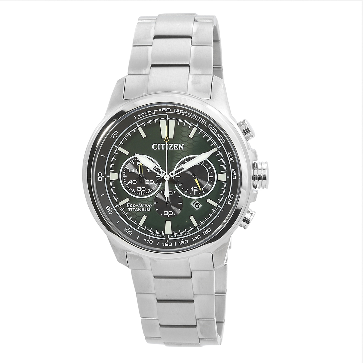 Citizen Open Box - Citizen Super Titanium Chronograph Eco-Drive Green ...