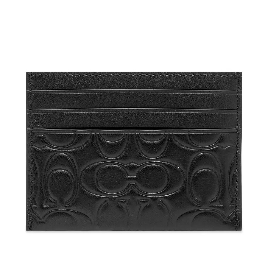 Coach Open Box - Coach Black Card Case In Signature Leather 32032 BLK ...