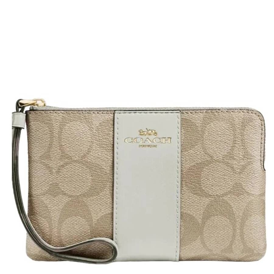 Coach Open Box - Coach Signature Canvas Corner Zip Wristlet 58035 IMDQC ...