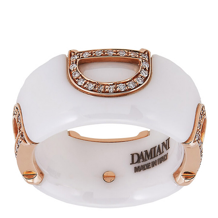 Damiani Open Box - Damiani D.Icon Ladies White Ceramic, Pink Gold And ...