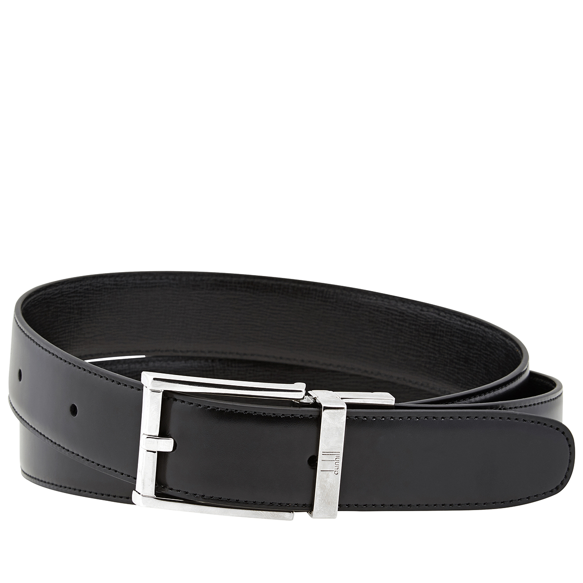 Dunhill Open Box - Dunhill Black Reversible Grained And Smooth Leather ...