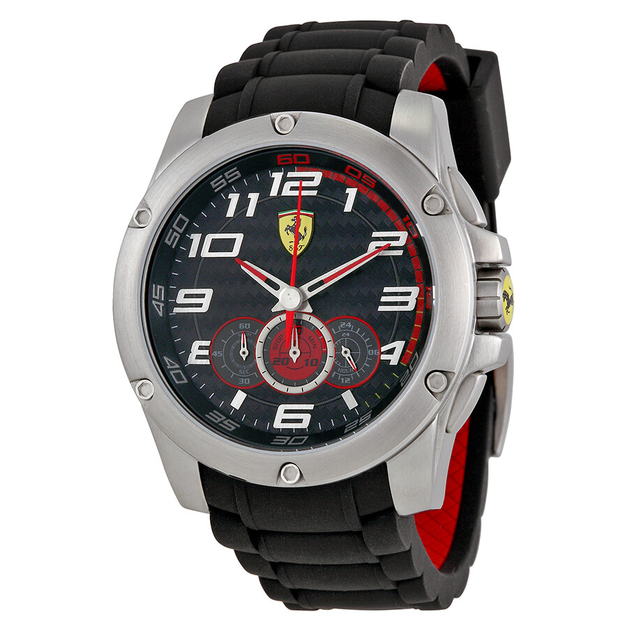 Ferrari Open Box - Ferrari Paddock Chronograph Black Dial Black ...
