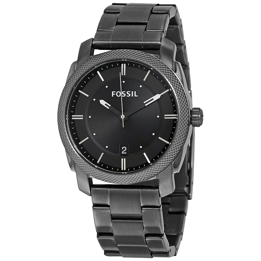 Fossil Open Box - Fossil Machine Black Dial Smoke Ion-plated Men's ...