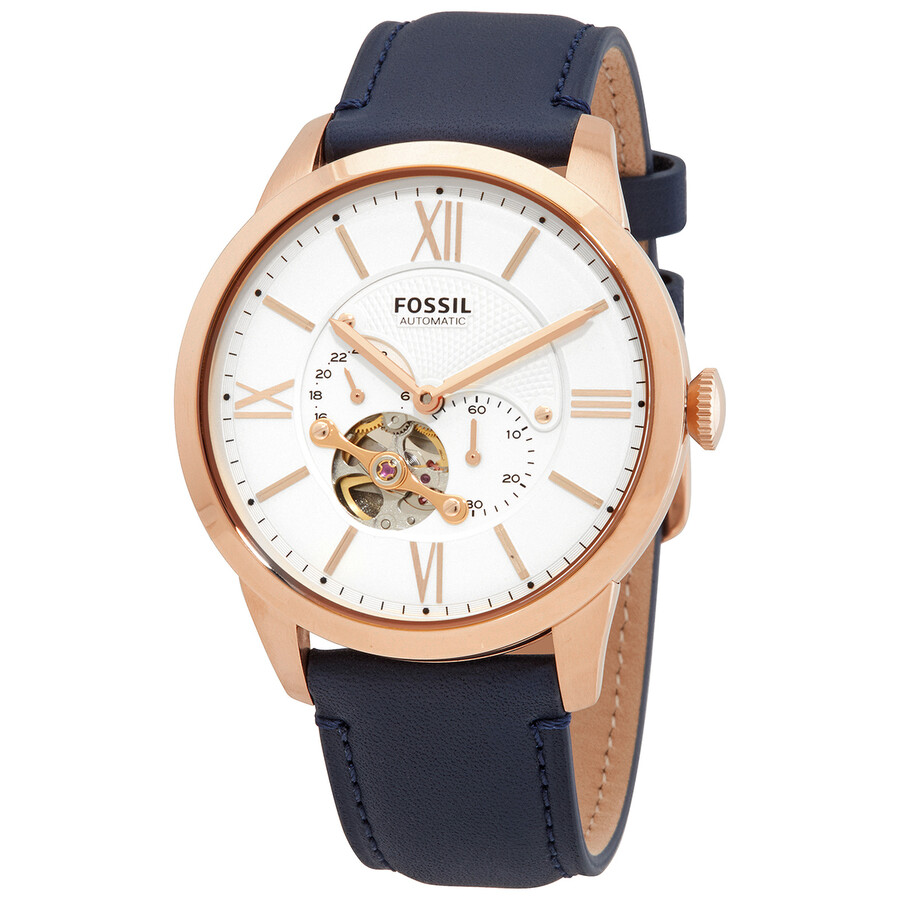 Fossil Open Box - Fossil Townsman Auto Chronograph Automatic White Dial ...