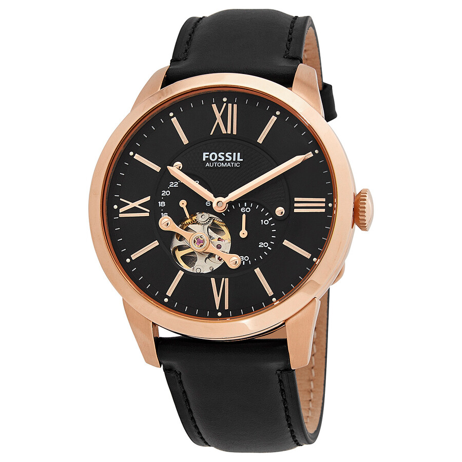 Fossil Open Box - Fossil Townsman Chronograph Automatic Black Dial Men ...