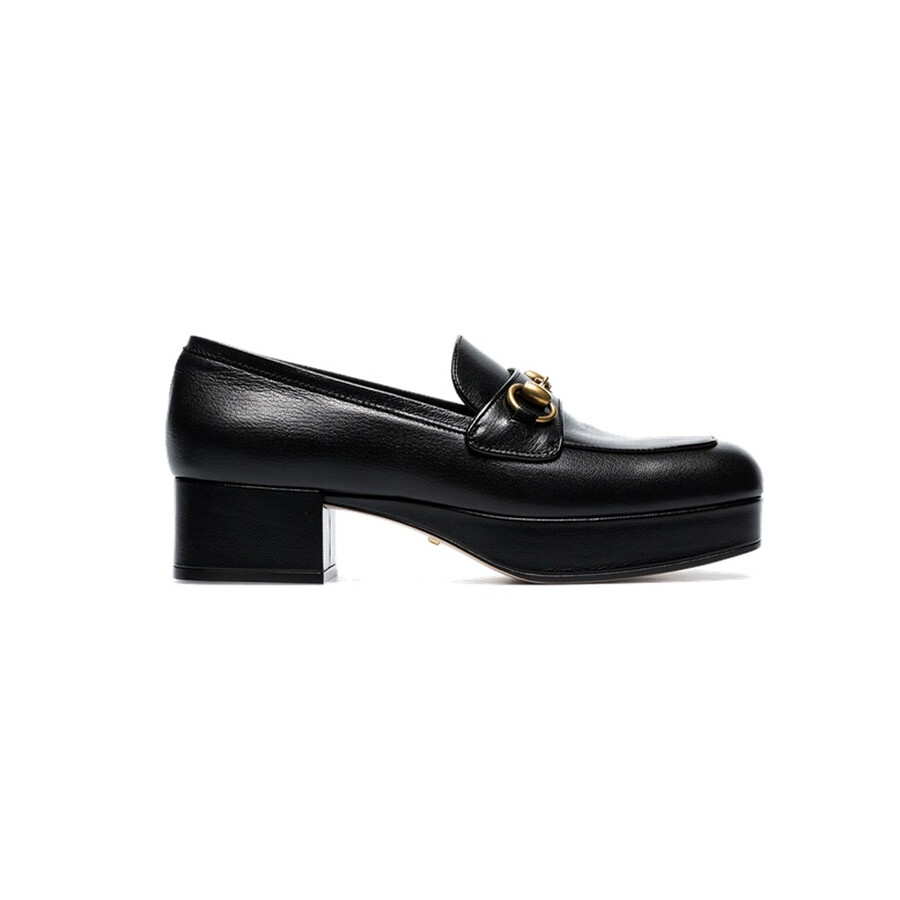 Gucci Open Box - Gucci Black Leather Platform Loafer, Brand Size 36.5 ...