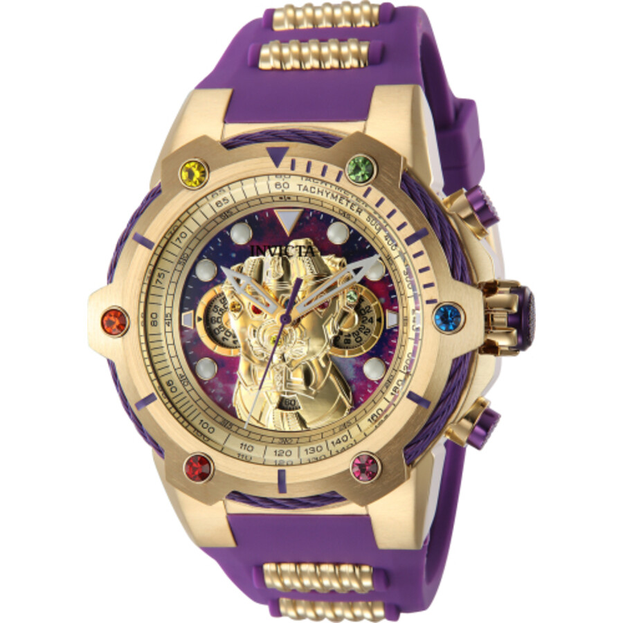 Invicta Open Box - Invicta Marvel Thanos Chronograph GMT Quartz Purple ...